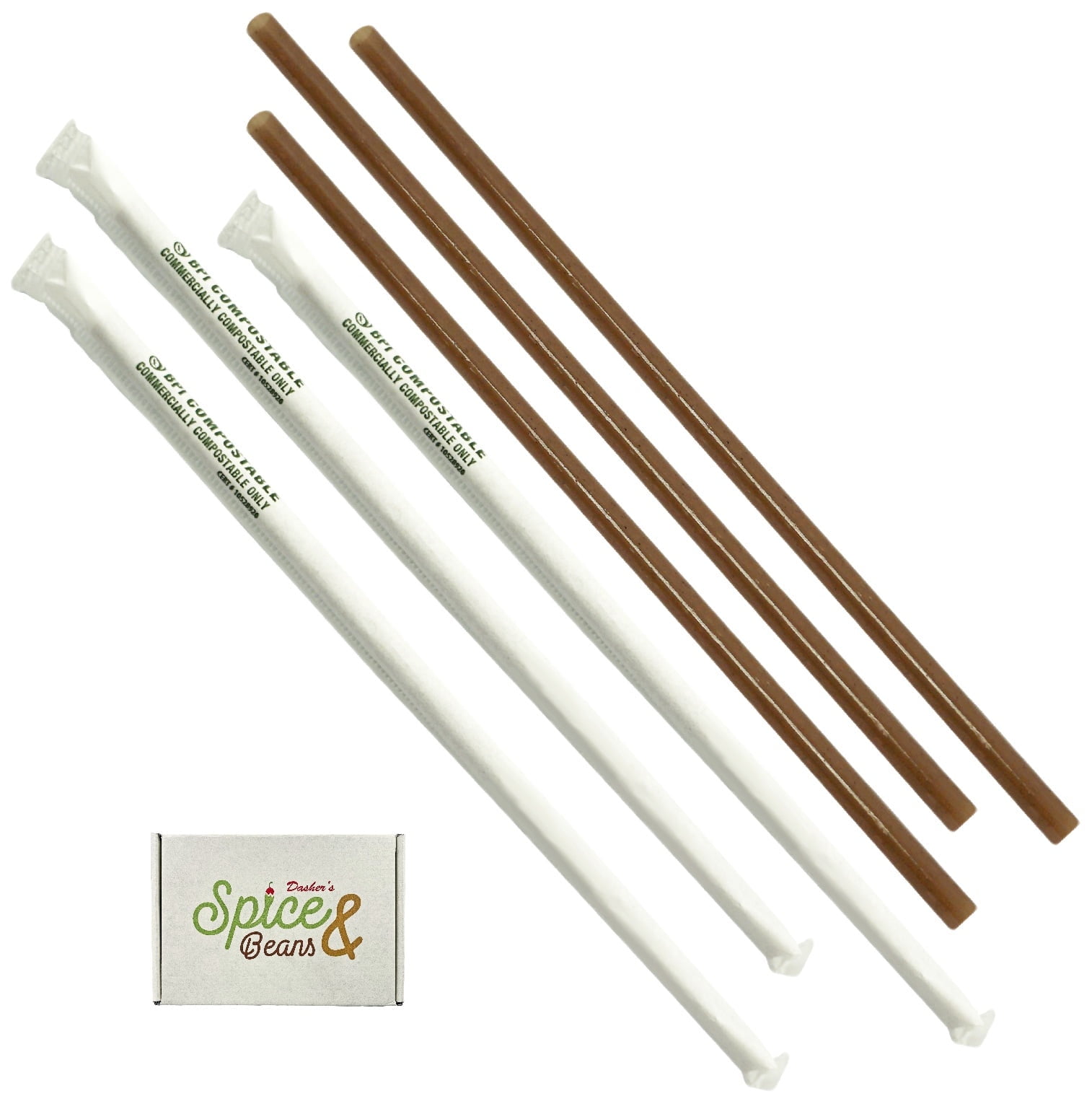Earth Plus Agave Straw 8 Inch | Individually Wrapped | Biodegradable ...