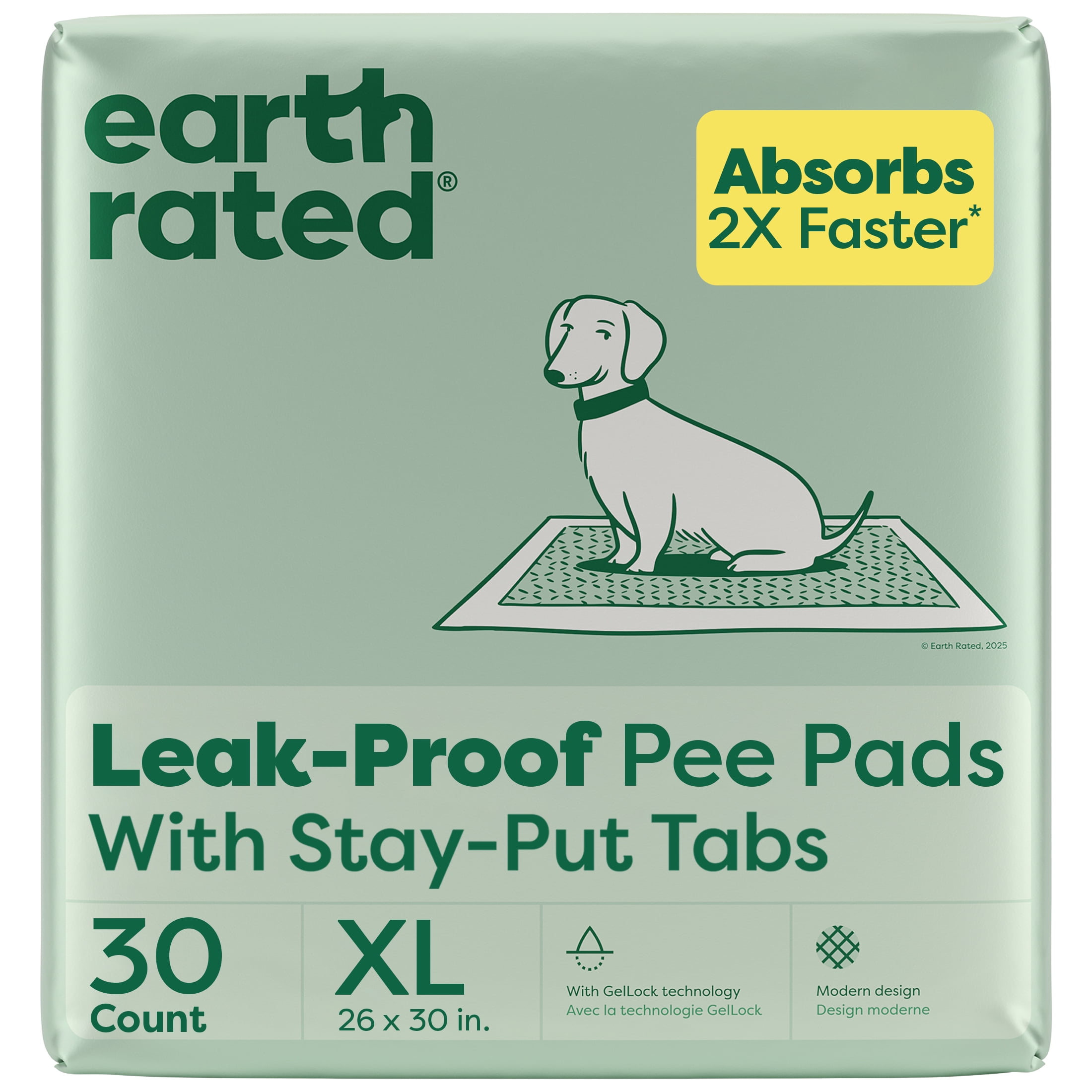 Earth Rated Leak-proof Pee Pads for Dogs and Puppies, 2X Faster ...
