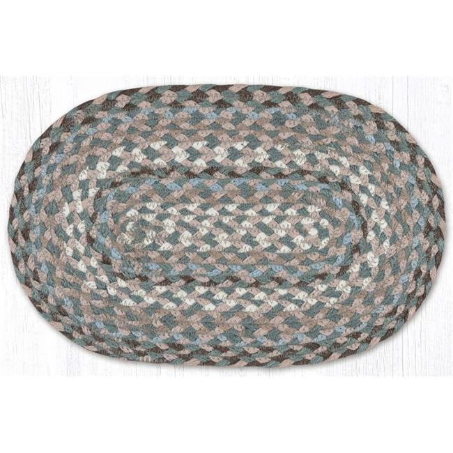Earth Rug 46-911 10 x 10 in. MS-911 Taupe, Ivory & Light Blue Round ...