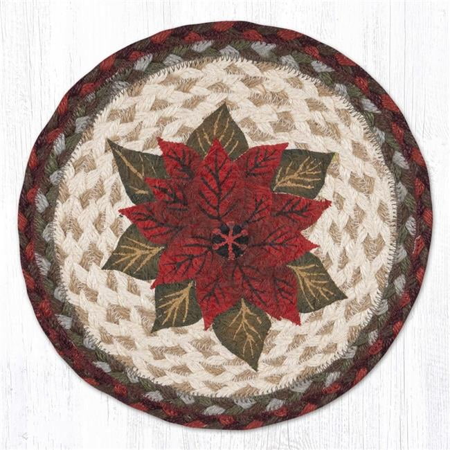 Earth Rug 80-417PP 10 x 10 in. MSPR-417 Primitive Poinsettia Printed ...