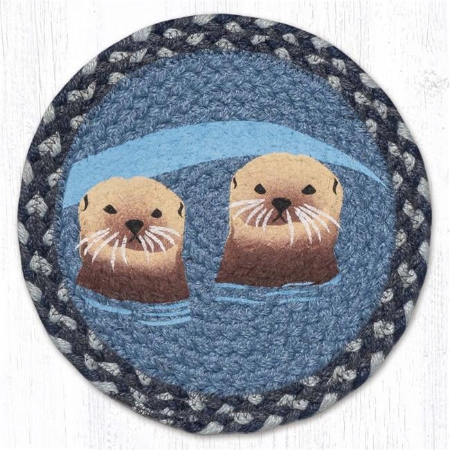 Earth Rug 80-869SO 10 x 10 in. MSPR-869 Sea Otters Printed Round Trivet ...
