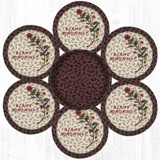 Earth Rug 56-081PK 10 x 10 in. TNB-81 Plant Kindness Braided Trivets in ...