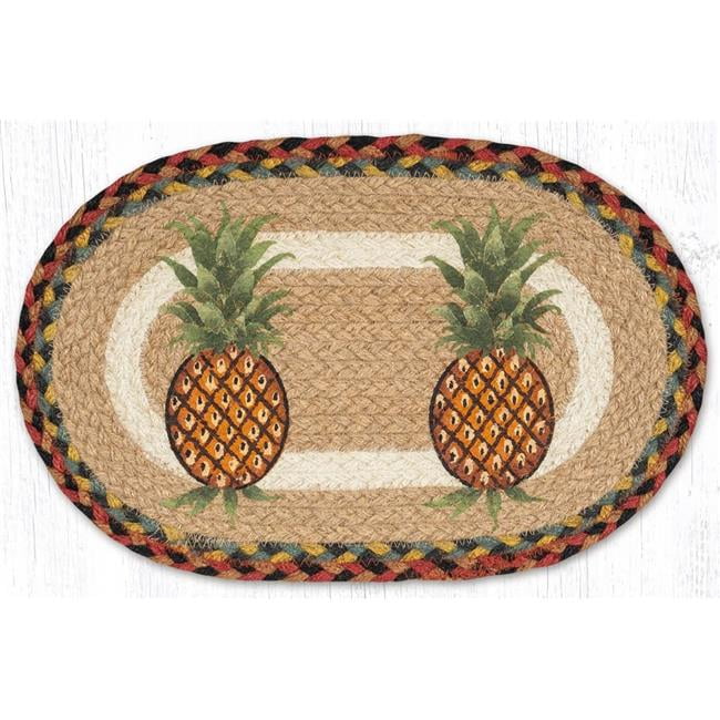 Earth Rug 81-375P 10 x 15 in. MSP-375 Pineapple Printed Oval Swatch Rug ...