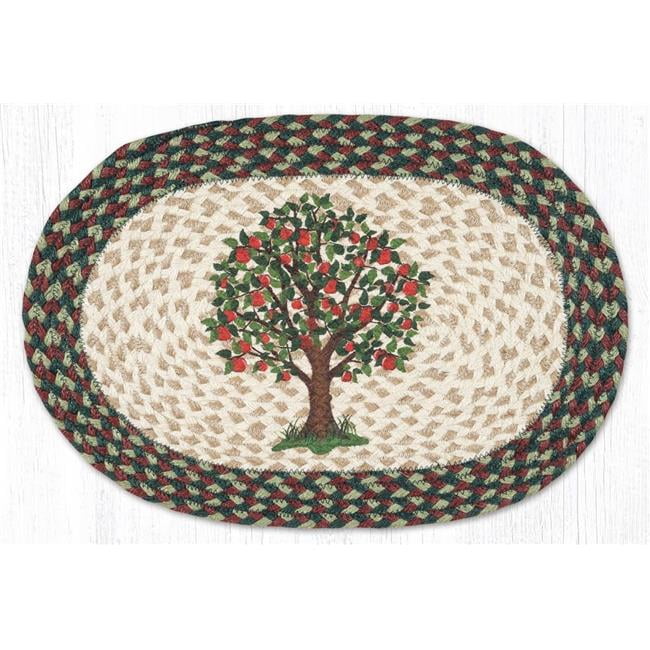 Earth Rug 48-801AT 13 x 19 in. Apple Tree Braided Oval Placemat, Multi ...