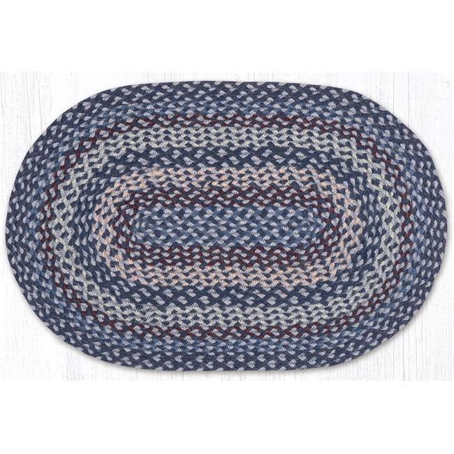 Earth Rug 02-913 20 x 30 in. Blue, Gray & Burgundy Oval Braided Rug ...