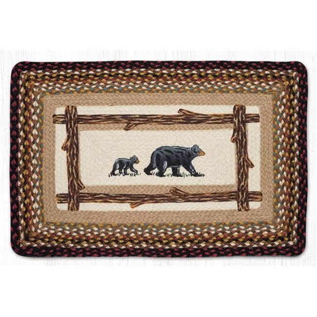 Earth Rug 67-319BMB 20 x 30 in. PP-319 Burgundy Mama Bear Baby Bear ...