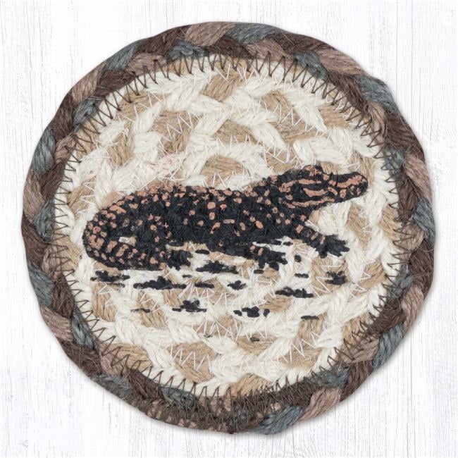 Earth Rug 31-IC895A 5 x 5 in. Alligator Printed Braided Coaster, Multi ...