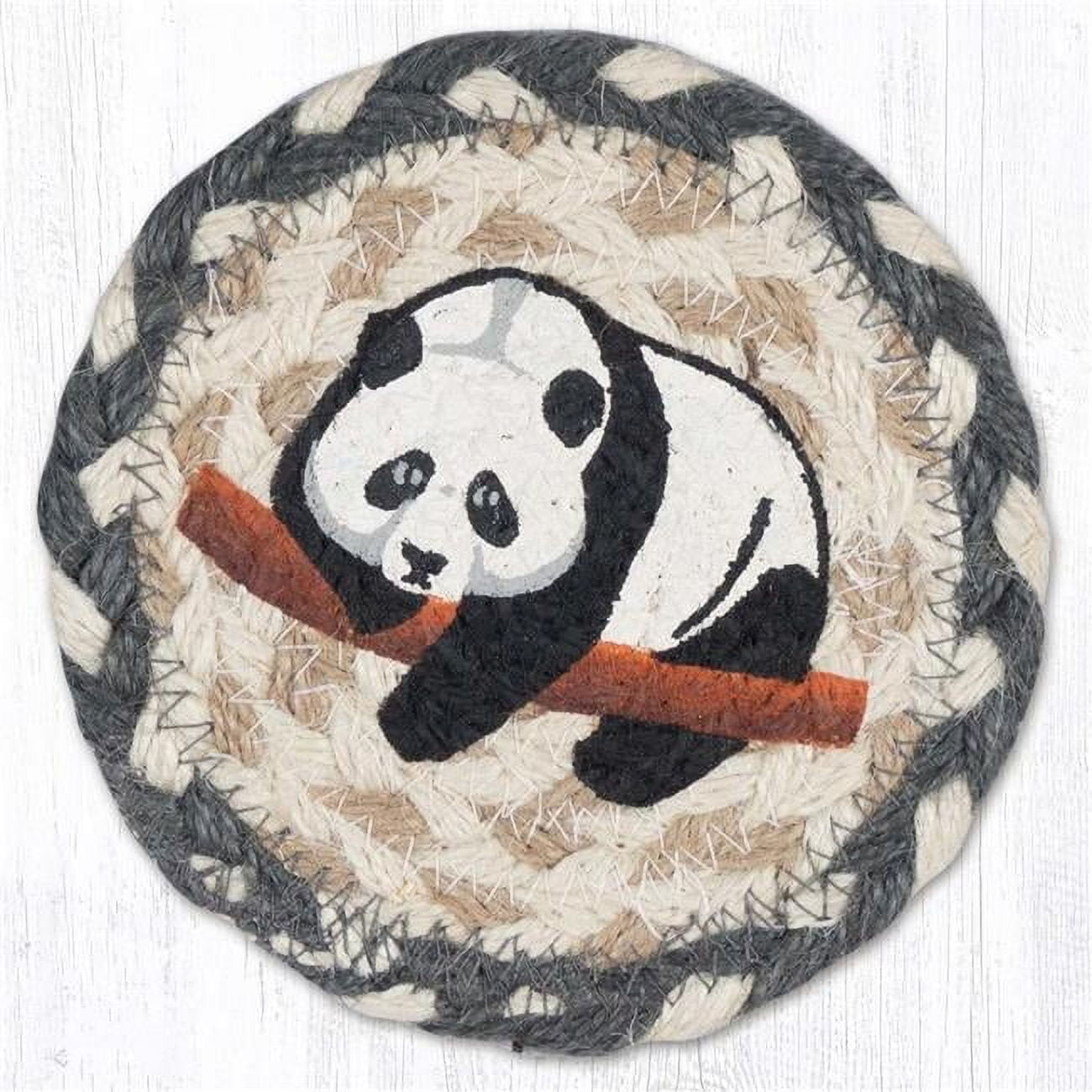Earth Rug 31-IC890GP 5 x 5 in. Giant Panda Printed Braided Coaster ...
