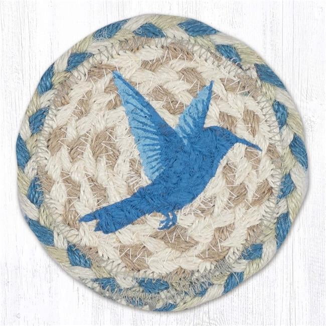 Earth Rug 31-IC918H 5 x 5 in. Hummingbird Printed Braided Coaster ...