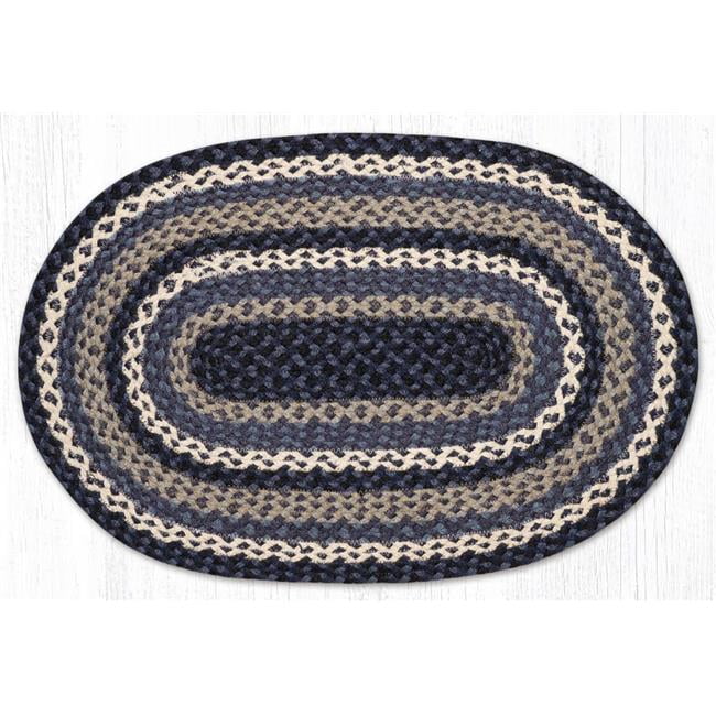 Earth Rug 08-443 8 x 11 ft. C-443 Blue, Gray & Ivory Oval Braided Rug ...