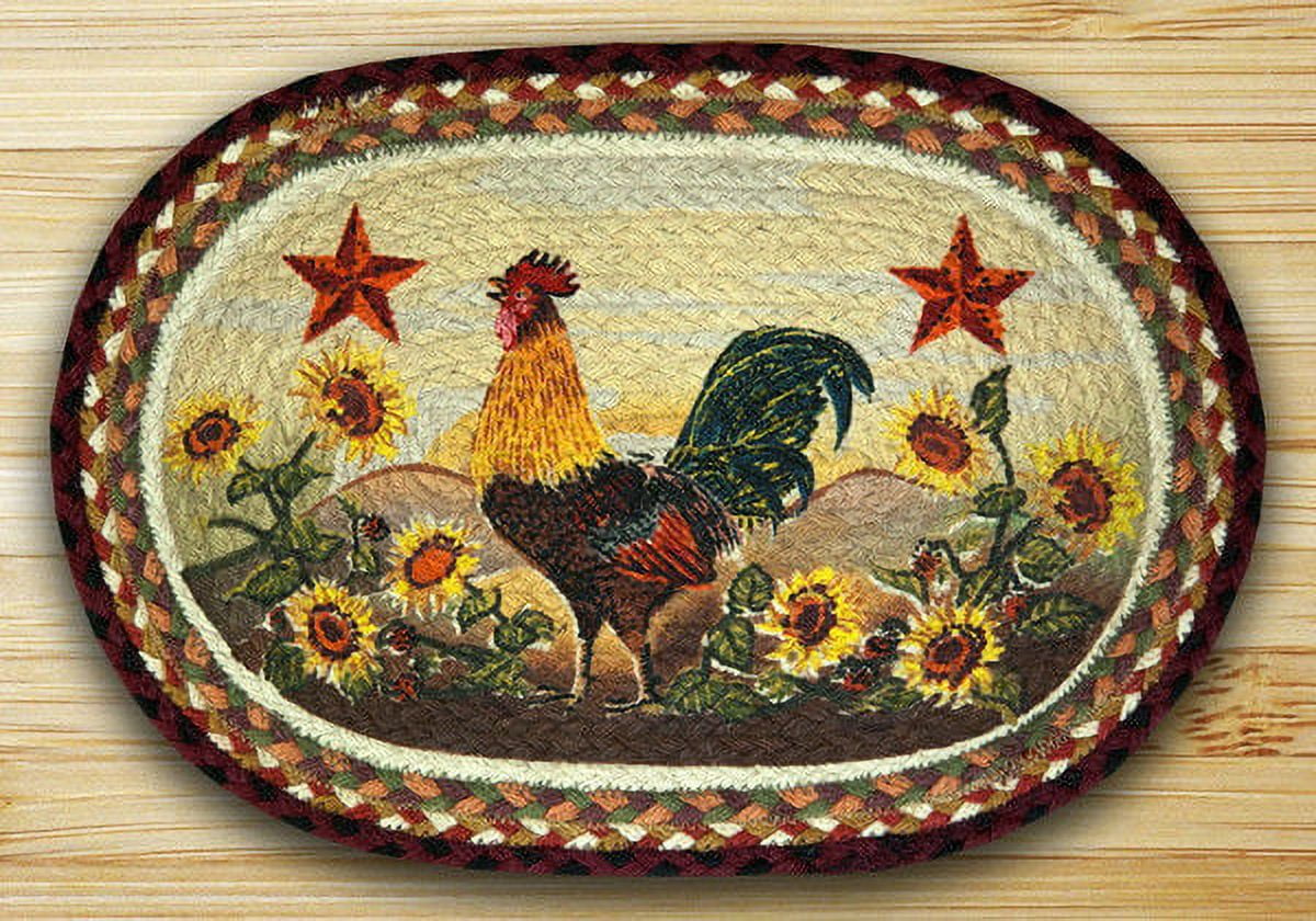 Earth Rugs 48-391MR Oval Shaped Placemat- Morning Rooster - Walmart.com
