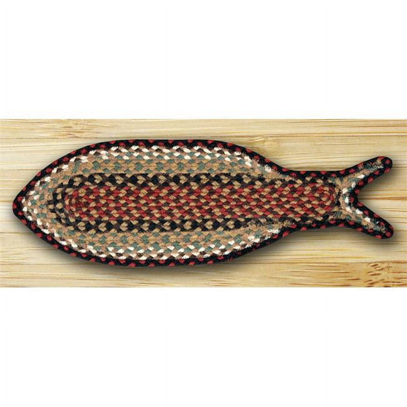Earth Rugs 63-019F Fish Shaped Rug- Burgundy and Mustard - Walmart.com