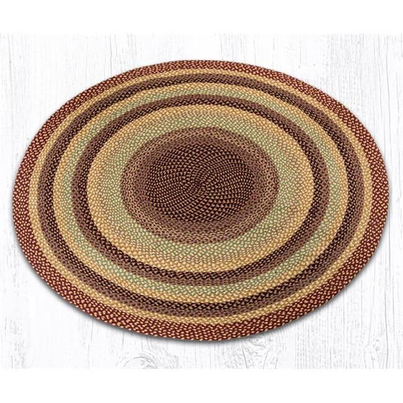 Earth Rugs C-357 Burgundy / Gray / Cream Round Braided Rug 4 Feet x 4 ...