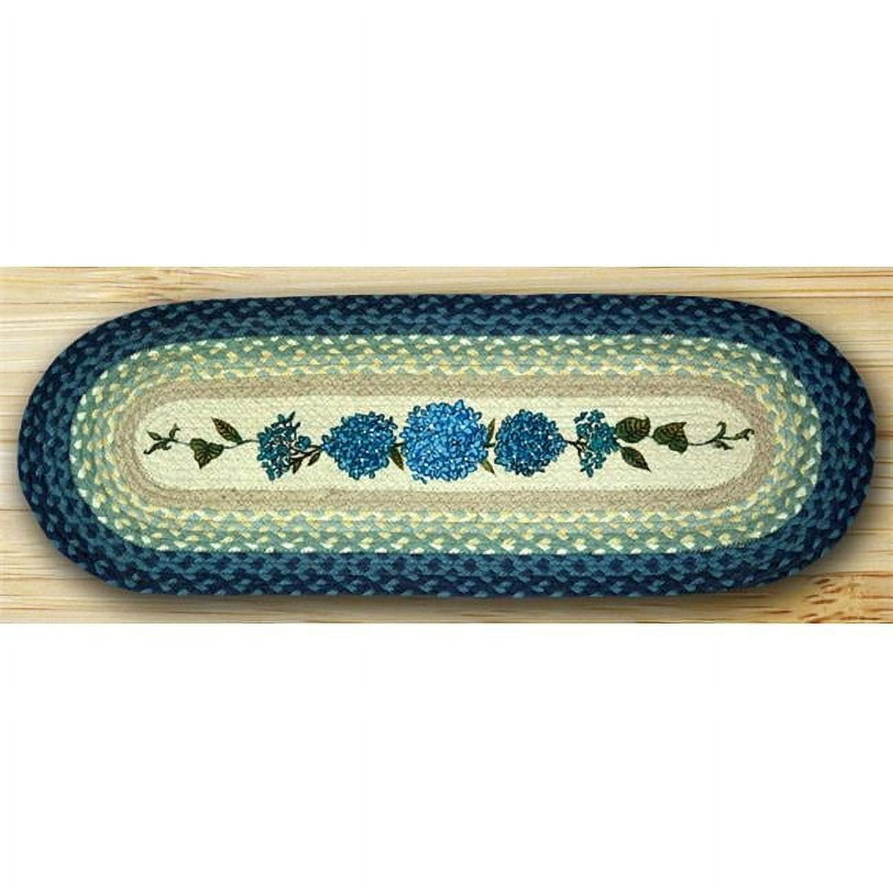 Earth Rugs Oval Patch Printed Runner- Blue Hydrangea - Walmart.com