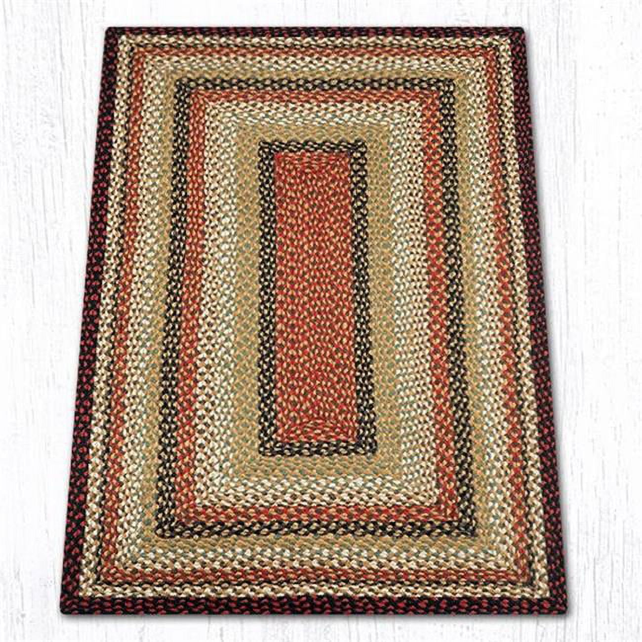 Earth Rugs RC-319 Burgundy / Mustard / Ivory Rectangle Braided Rug 3 x ...