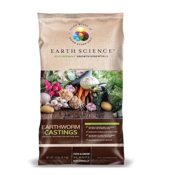 Earth Science Organic Earthworm Castings, 12 lb, Improves Soil Health ...