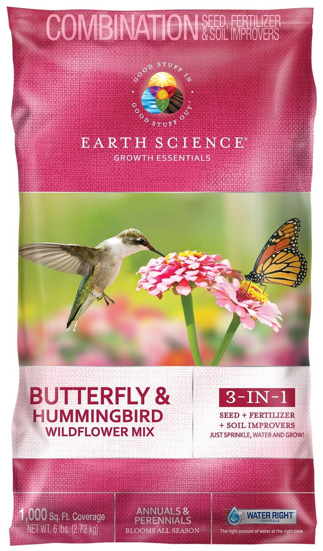 Earth Science 6 lb Wildflower Butterfly & Hummingbird Mix, 3-in-1 ...