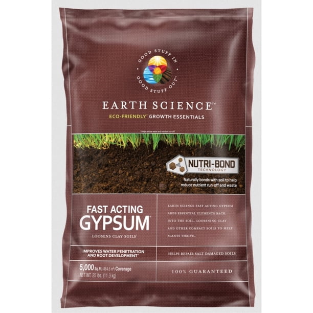 Earth Science Fast-Acting Gypsum Fertilizer for Gardens & Plants, 25 ...