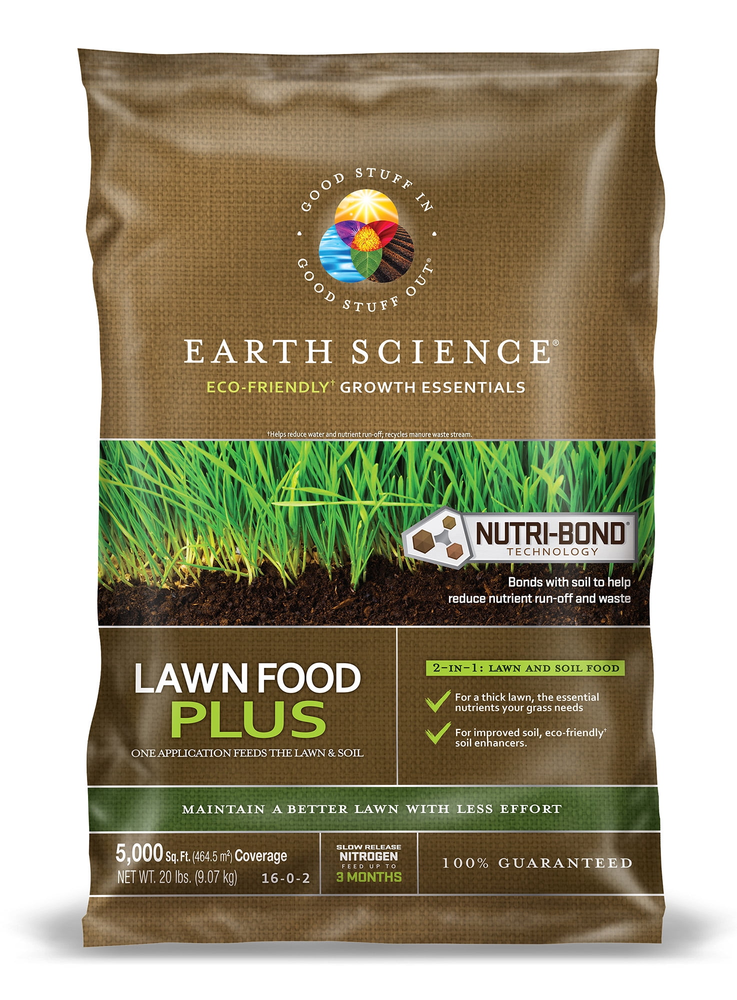 Earth Science Lawn Food Plus Natural Lawn Fertilizer 20 lb, 5,000 sq.ft ...