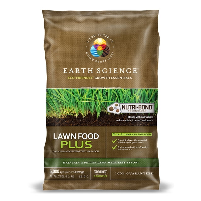 Earth Science Lawn Food Plus Natural Lawn Fertilizer 20 lb, 5,000 sq.ft ...