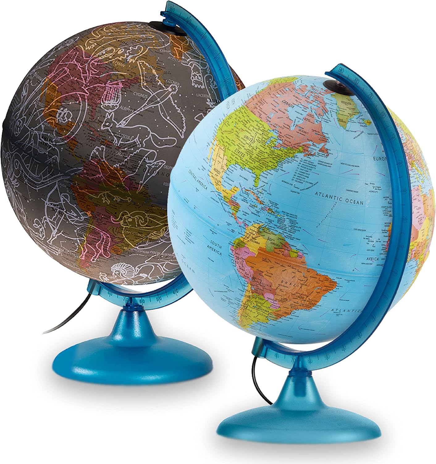 Earth & Sky 2-in-1 Globe, 10" Illuminated Exploration World Globe with ...