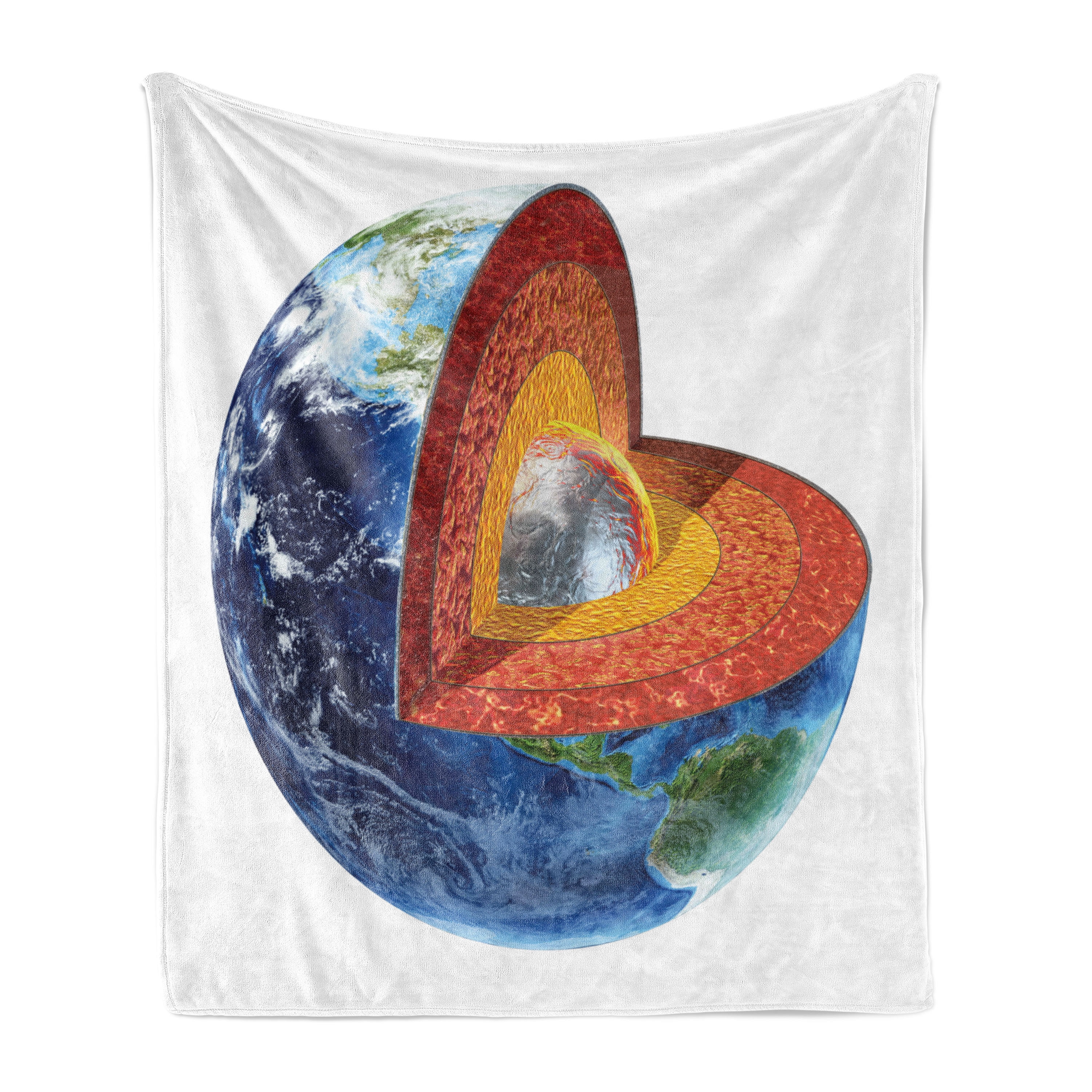 Earth Soft Flannel Fleece Throw Blanket, Earth Image Showing the Inner ...
