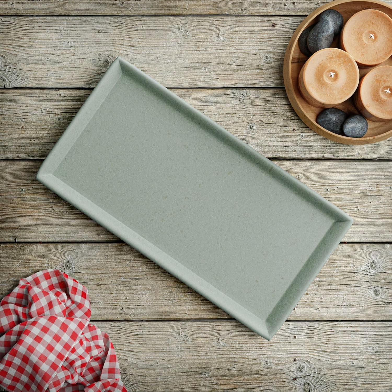 The Earth Store Grey Ceramic Rectangular Platter for Serving Serving ...