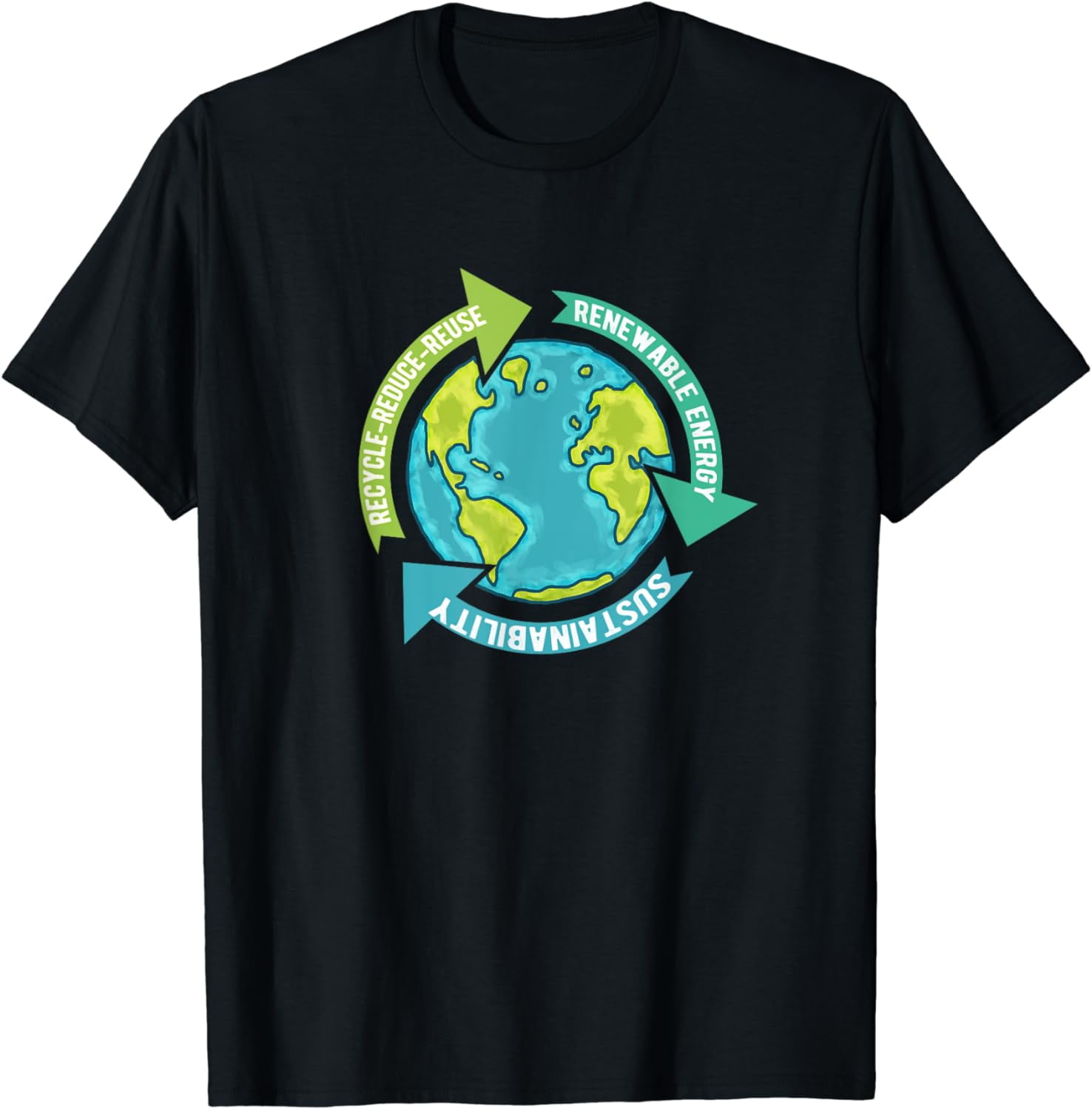 Earth Sustainability - Renewable Energy - Save Earth T-Shirt - Walmart.com