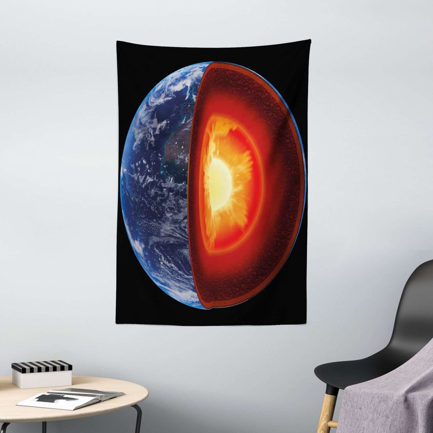 Earth Tapestry, Hot Burning Earth Core Structure with Geological Layers ...