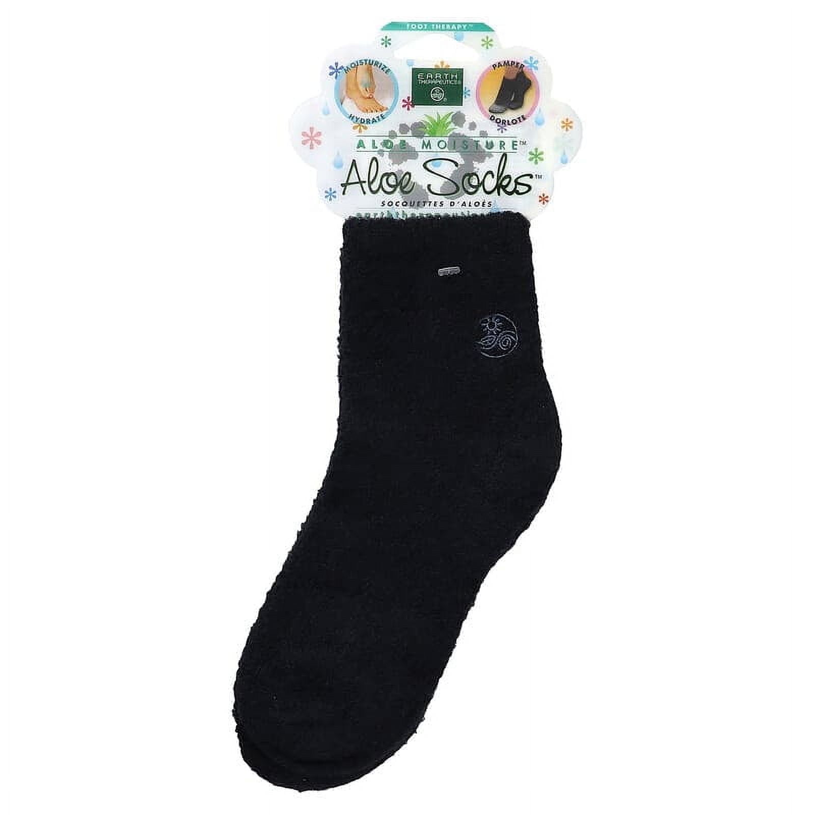 Earth Therapeutics, Aloe Moisture, Aloe Socks, Black, 1 Pair Pack of 4 ...