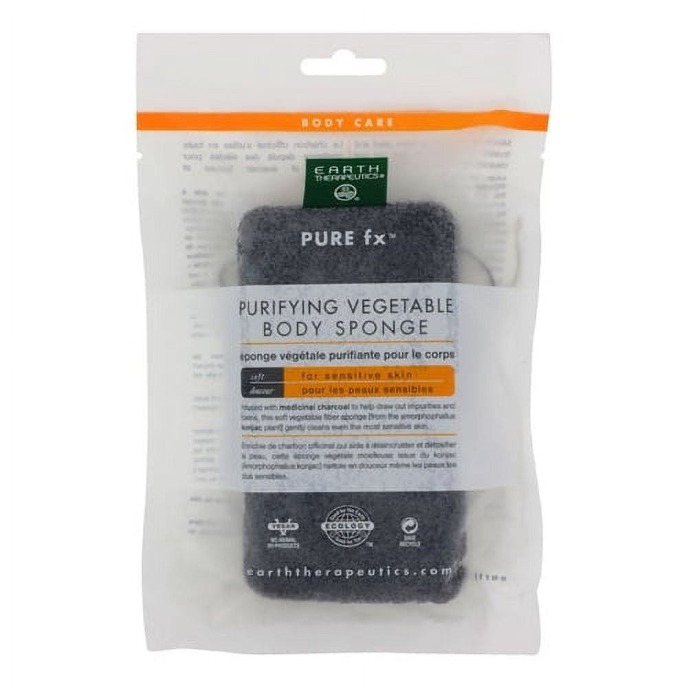 Earth Therapeutics Body Sponge Purifying Vegetable, Medicinal Charcoal ...