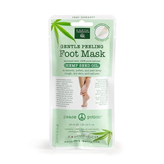 Earth Therapeutics Hemp Seed Oil Peeling Foot Mask 1 Pair Is Enriched ...