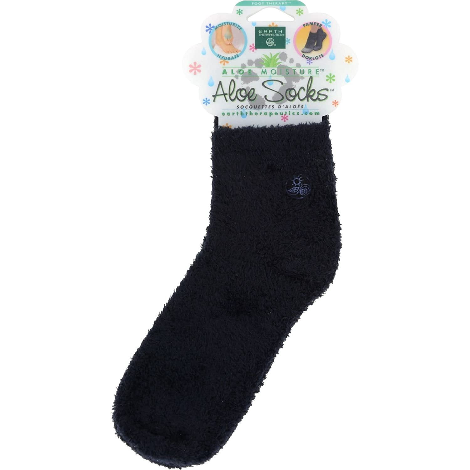 Earth Therapeutics Moisturizing Aloe Socks Black 1 Pair - Walmart.com