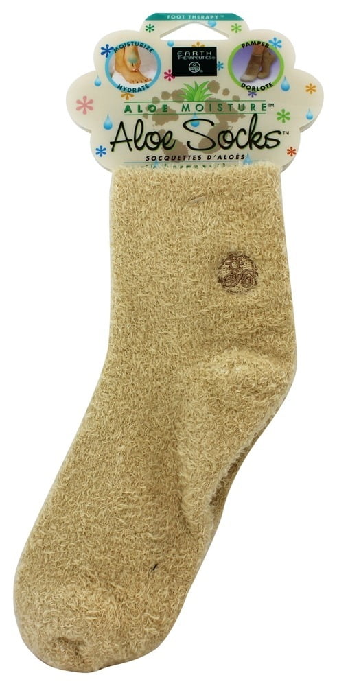 Earth Therapeutics Socks, Aloe Infused, Tan, 1 Pair - Walmart.com