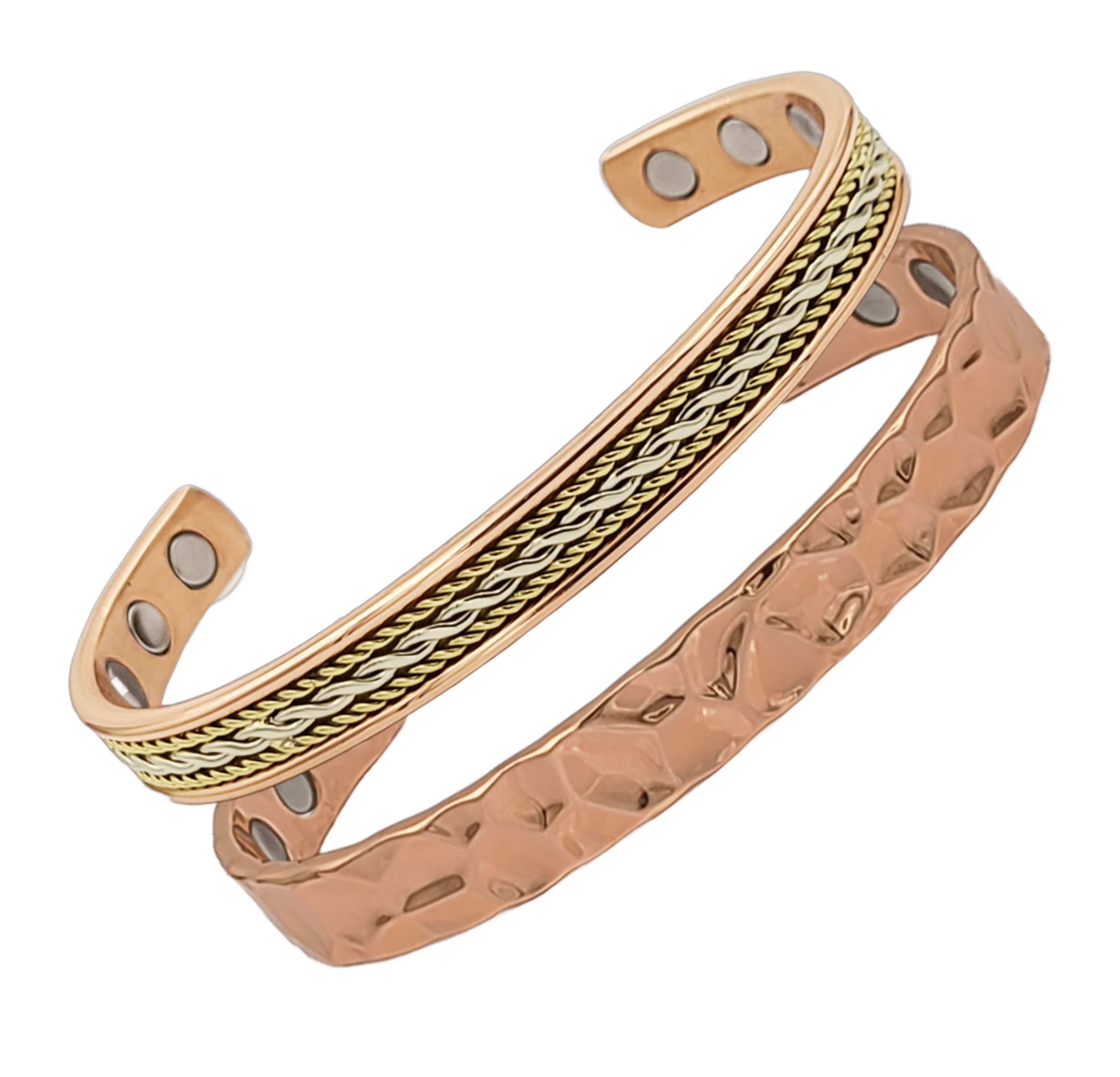 Earth Therapy Value Set - Rope Inlay and Hammered Cuffs - Pure Copper ...