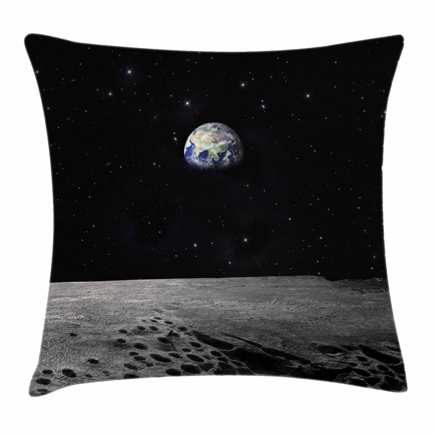 Earth Throw Pillow Cushion Cover, Planet Earth As Seen From The Moon ...