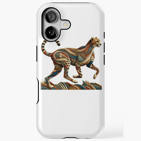 Earth Tone Cheetah Tribal Wild Cat Art iPhone Case 17 through 11 Pro ...