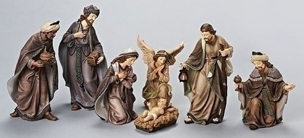 Earth Tone Christmas Nativity 7 Piece Set - Walmart.com