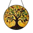 Earth Tone Decorative Tree Stained Glass Style Window Hanging - Walmart.com