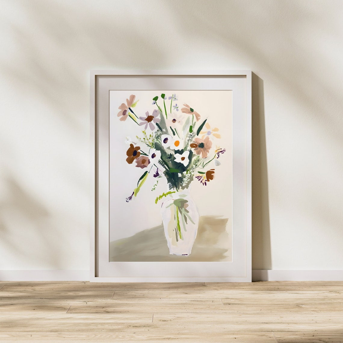 Earth Tone Floral, Acrylic Flower Bouquet Art Home Decor #2049 ...