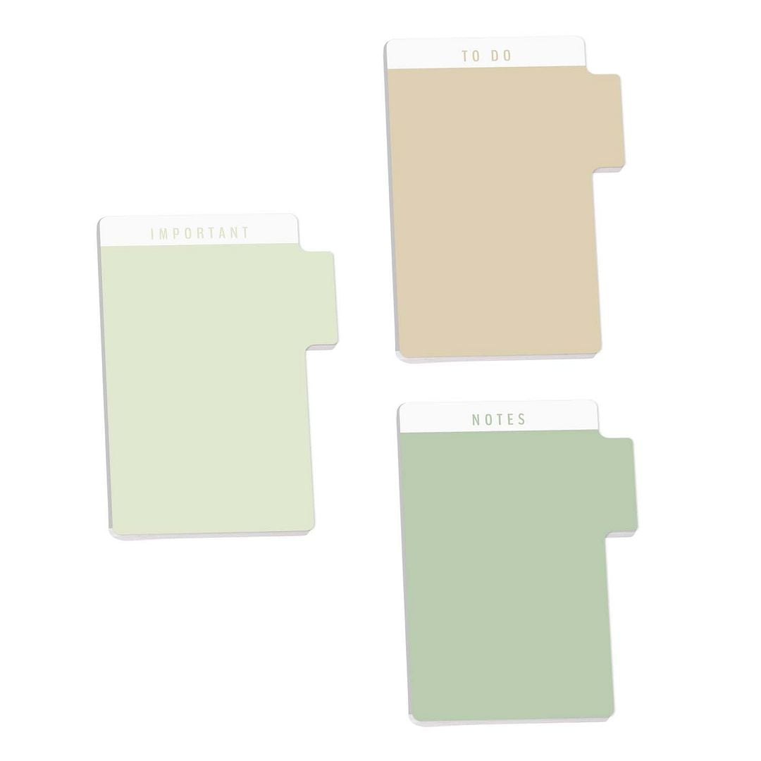 Earth Tone Tab Sticky Note Pad Set of 3, 3.5"x5", 50 Sheets/Pad, Made ...