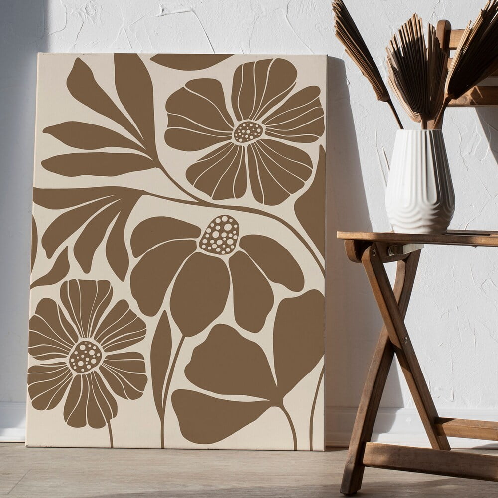 Earth Toned Abstract Botanical Boho Print Wall Art, 1854, Bohemian Room ...