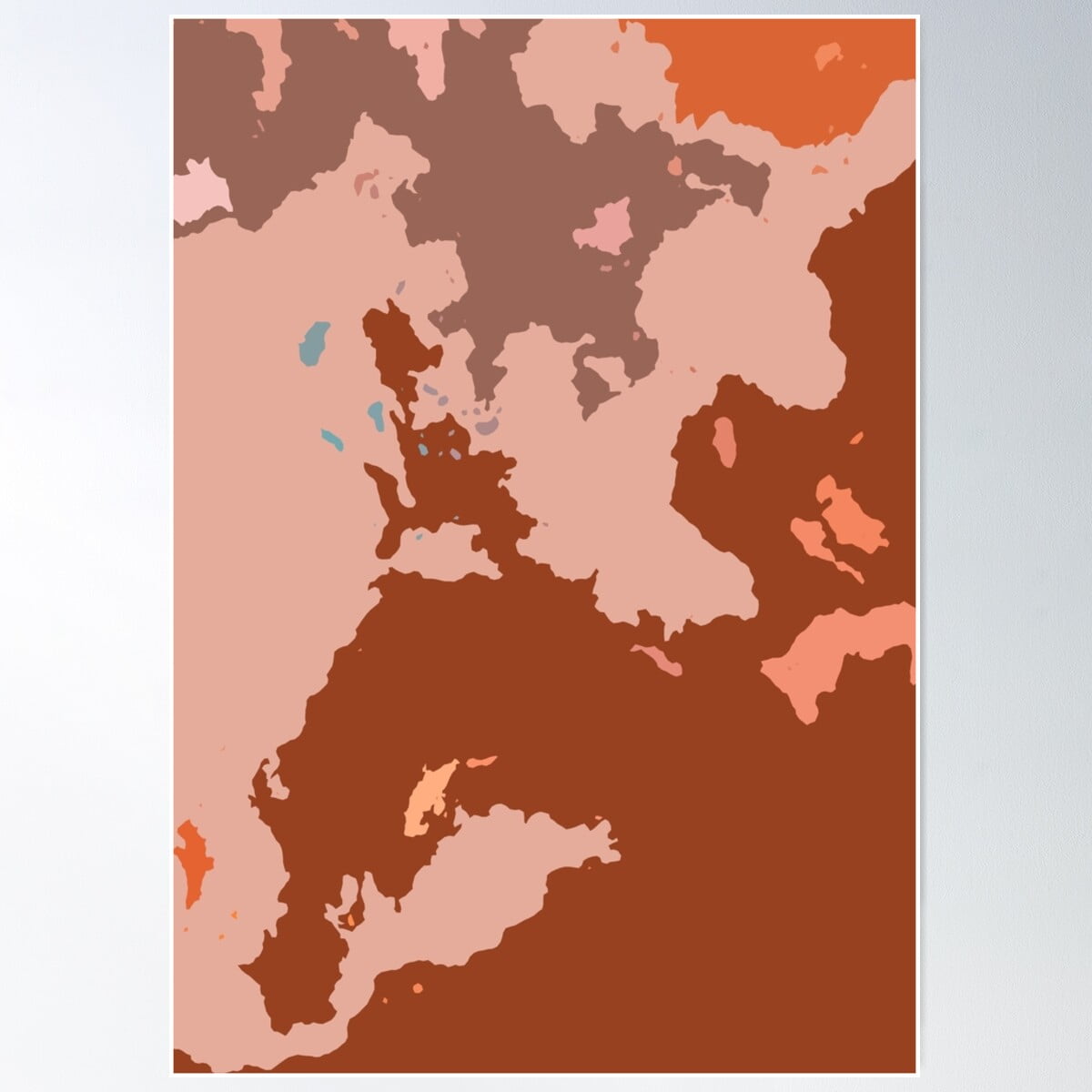 Earth-Toned Abstract Map Art | Minimalist Landscape Design Poster Wall ...