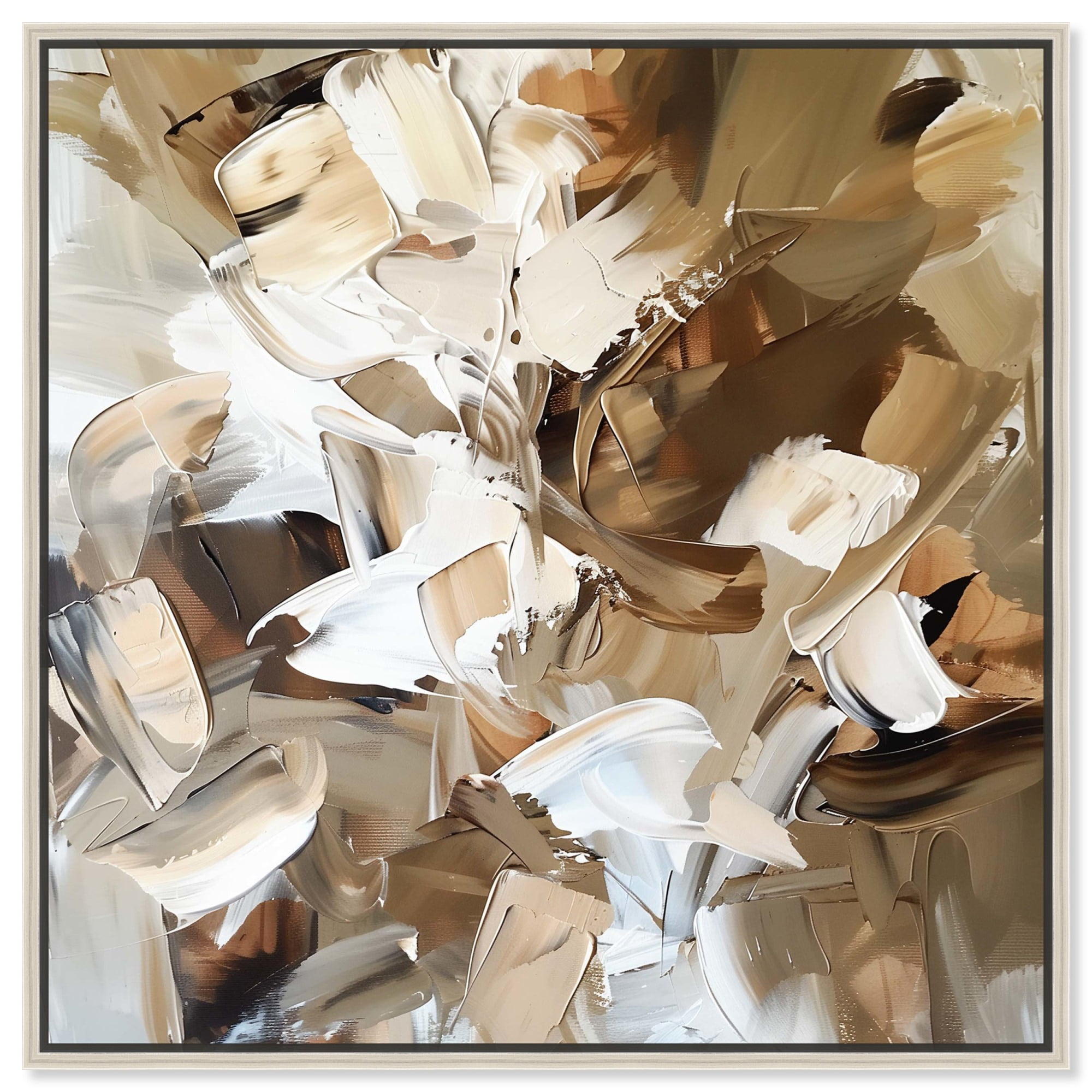 Earth Tones Canvas Fall Abstract Art by Art Remedy, Silver Frame, 20" x ...