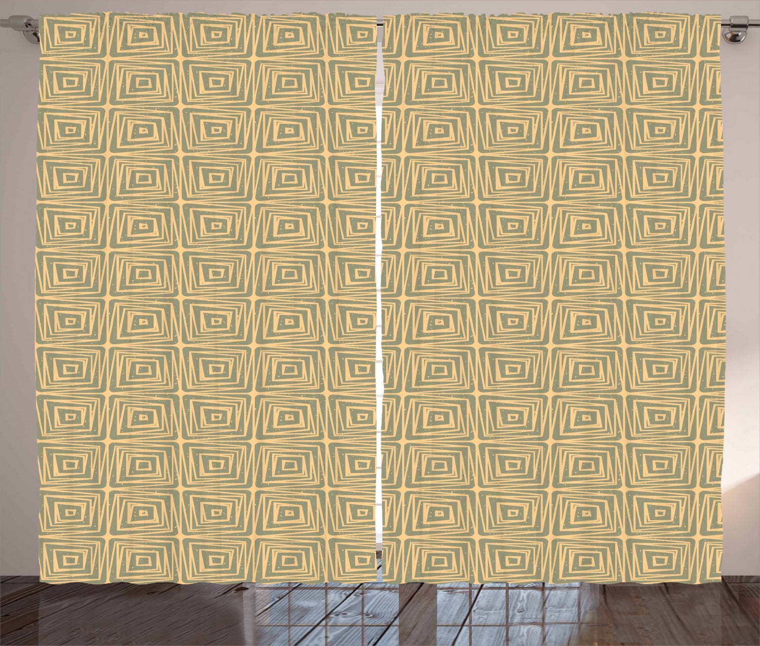 Ambesonne Earth Tones Curtains 2 Panel Set, Urban Grunge Tile, 108" x ...