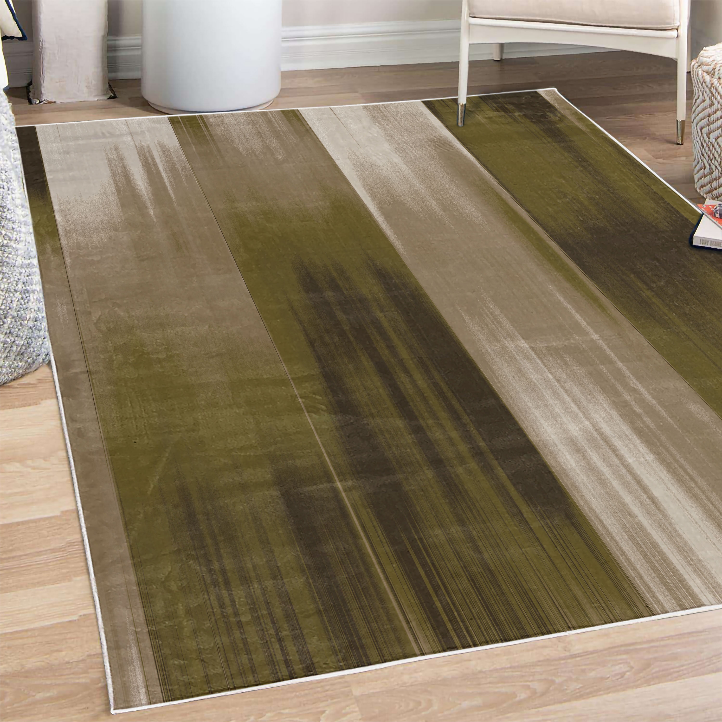Earth Tones Decorative Rug, Abstract Modern Design Ombre Inspired ...