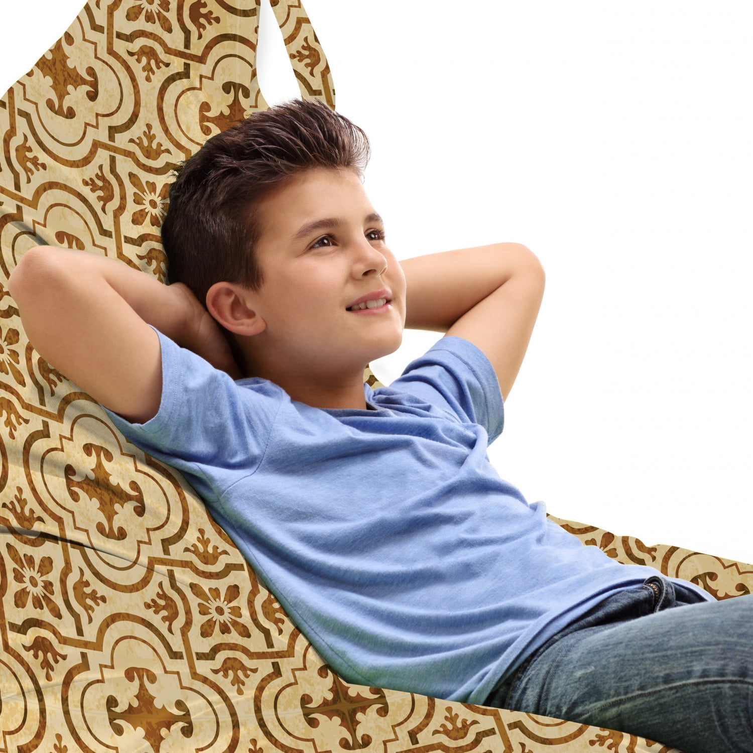 Earth Tones Lounger Chair Bag, Traditional Culture Folk Funky Floral ...