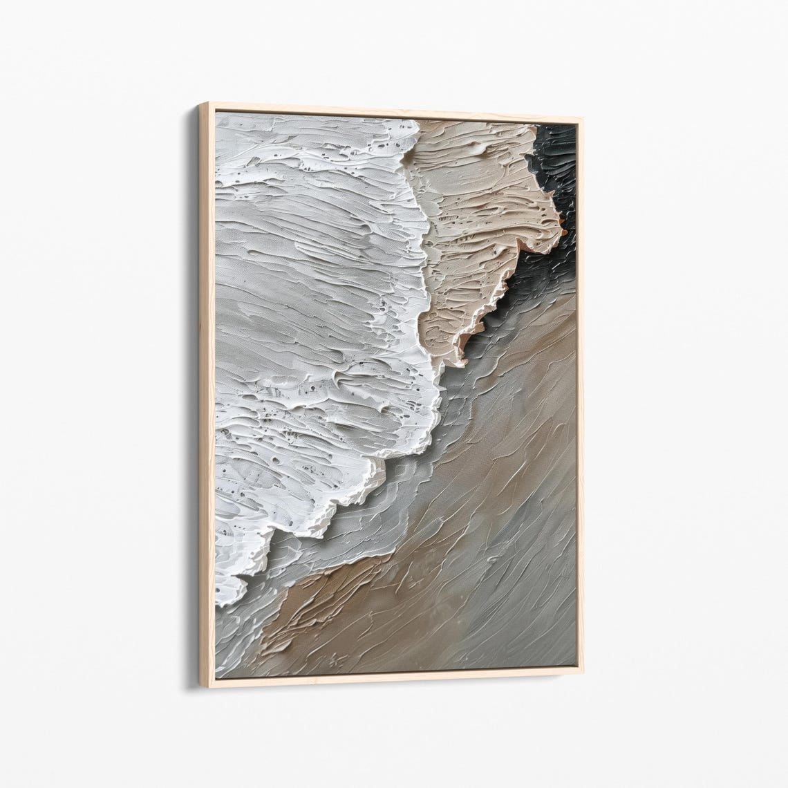 Earth Tones Ocean Waves Painting, Stretched Print, Wall Art Earth Tone ...