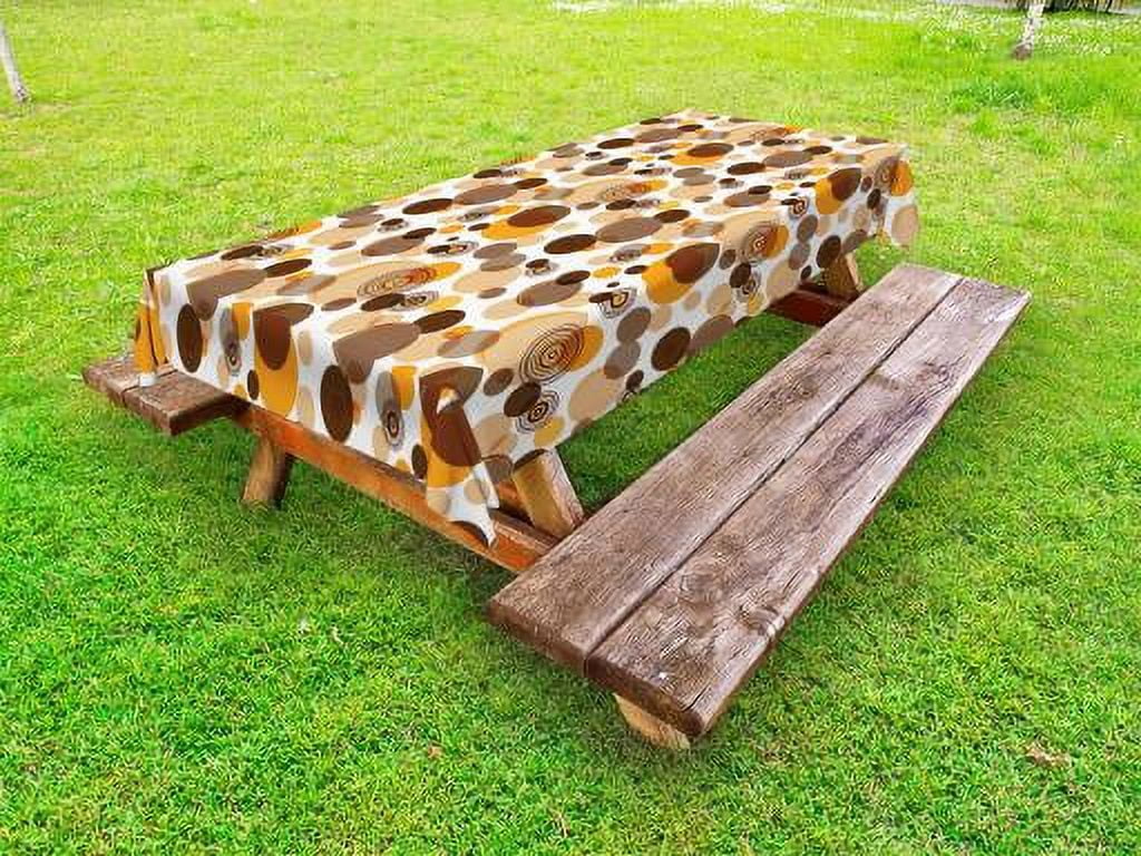 Earth Tones Outdoor Tablecloth, Abstract Pastel Pattern with ...