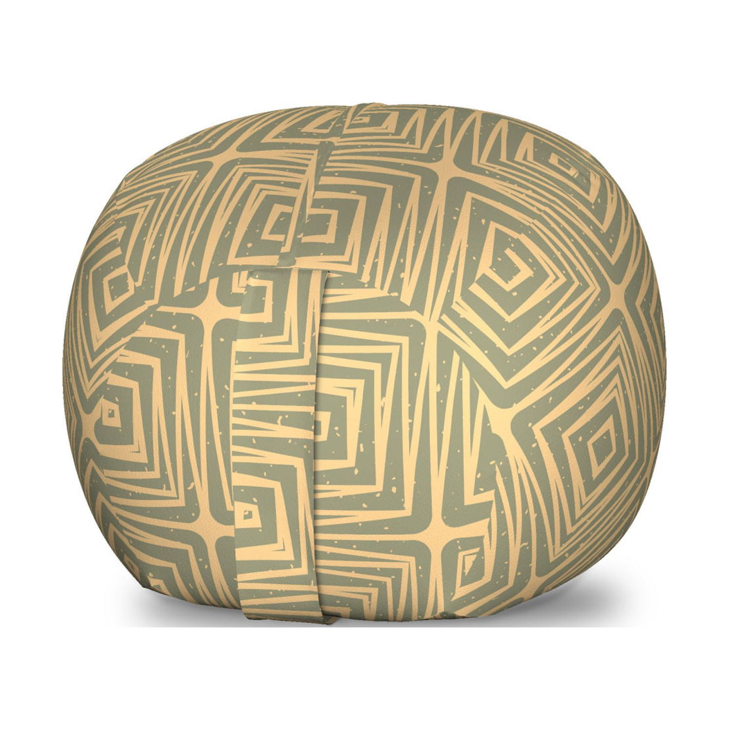Earth Tones Storage Toy Bag Chair, Geometric Trippy Line Inner Square ...